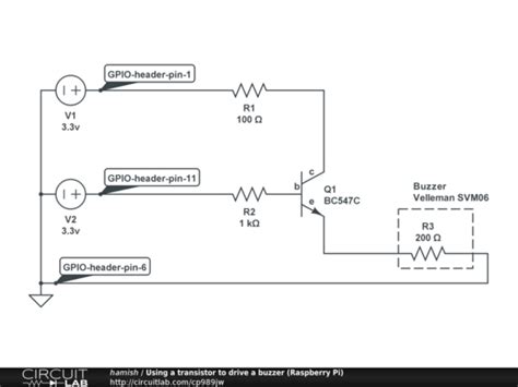 Using A Transistor To Drive A Buzzer Raspberry Pi Circuitlab