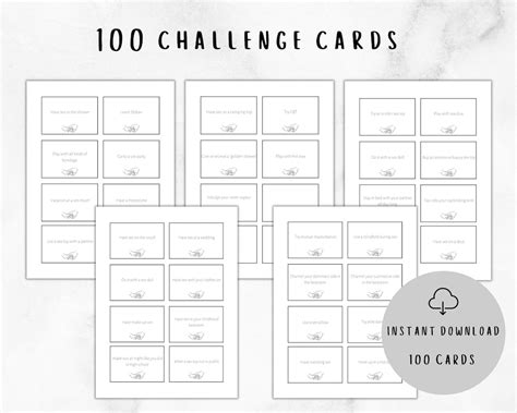 100 Sex Challenges Printable Couple Intimacy Game To Explore Your Fetishes And Kinks In The
