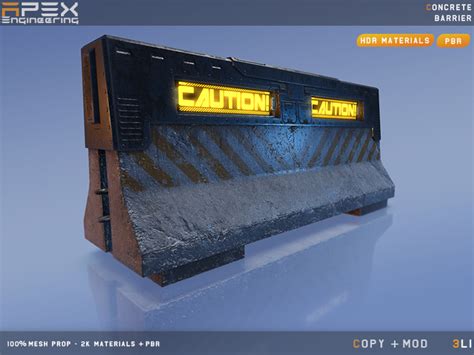 Second Life Marketplace Apex Concrete Security Barrier