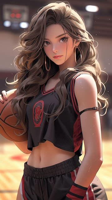 Premium Photo Anime Fusion Delight Captivating Japanese Kawaii Girl Basketball Player Art