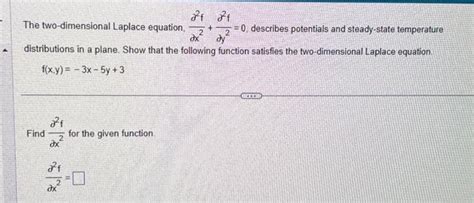 Solved The Two Dimensional Laplace Equation