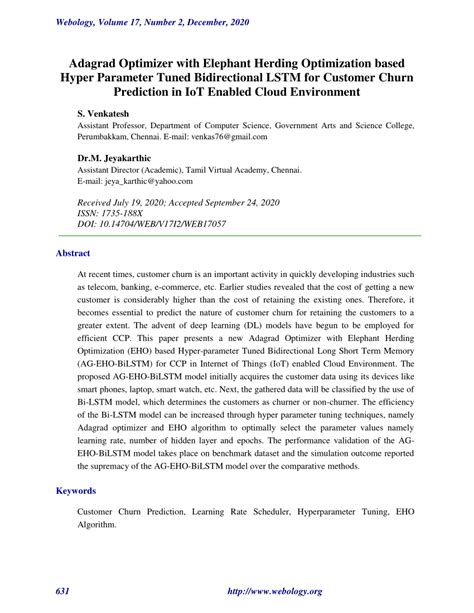 Pdf Adagrad Optimizer With Elephant Herding Optimization Based Hyper Parameter Tuned
