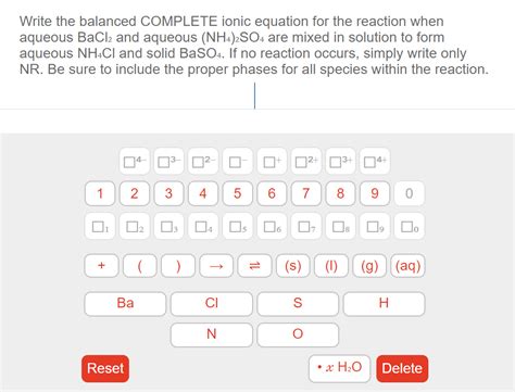Solved Write The Balanced Complete Ionic Equation For The