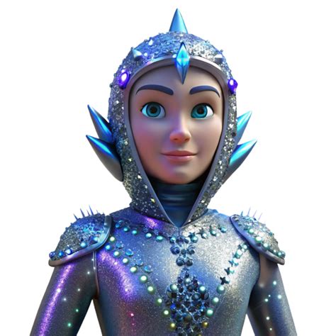 Impressive Minimalist 3d Render Sparkling Ice Princess Original