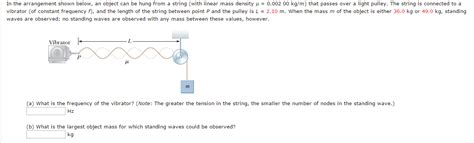 Solved In The Arrangement Shown Below An Object Can Be Hung Chegg
