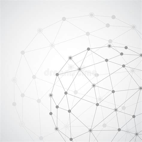 Grey Graphic Background Molecule And Communication Connected Lines And Dots Illustration