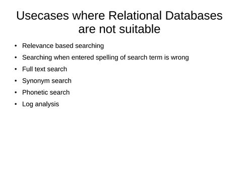 Elasticsearch Vs Relational Database Ppt