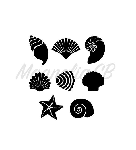 Seashell Silhouette Clip Art