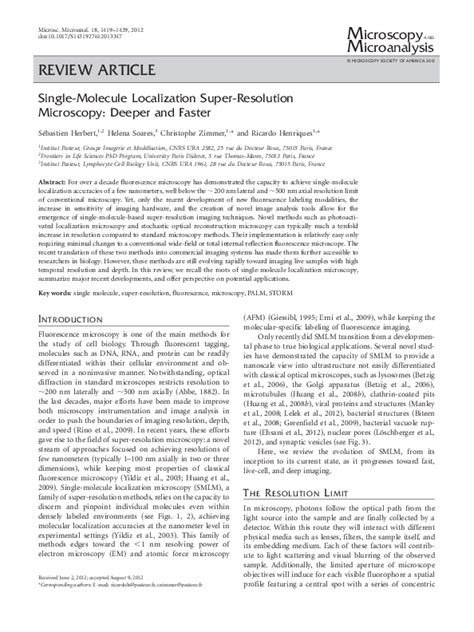 Pdf Single Molecule Localization Super Resolution Microscopy Of Synaptic Proteins