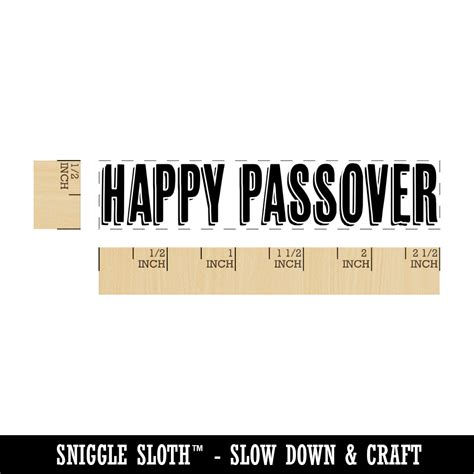 Happy Passover Drop Shadow Rectangle Rubber Stamp For Stamping Crafting
