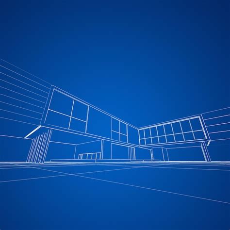 Premium Photo Modern Blueprint 3d Rendering