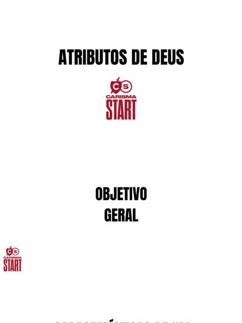 Aula 01 Atributos De Deus Pdf