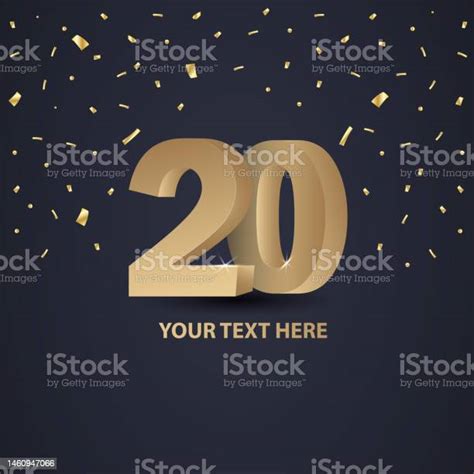 기념일 20 골드 3d 숫자 기념일 행사 파티를 축하하기 위한 포스터 템플릿 0명에 대한 스톡 벡터 아트 및 기타 이미지 0