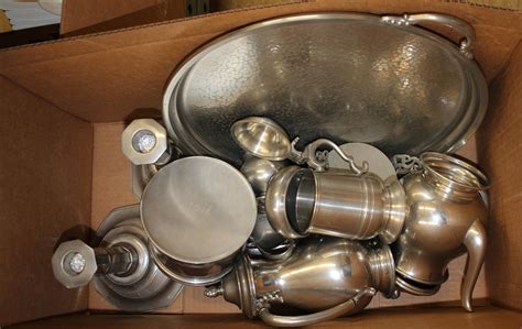 Lot Pewter Tableware Including Coffee And Tea Set