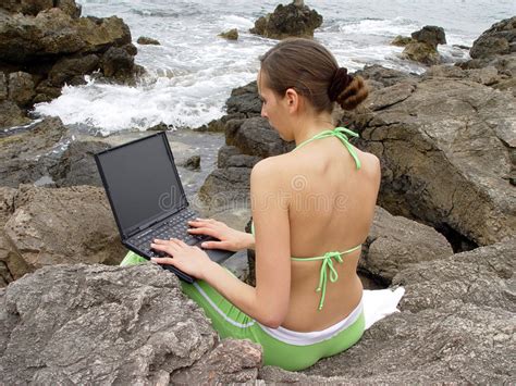 Laptop With Blank Screen Stock Illustration Illustration Of Technology