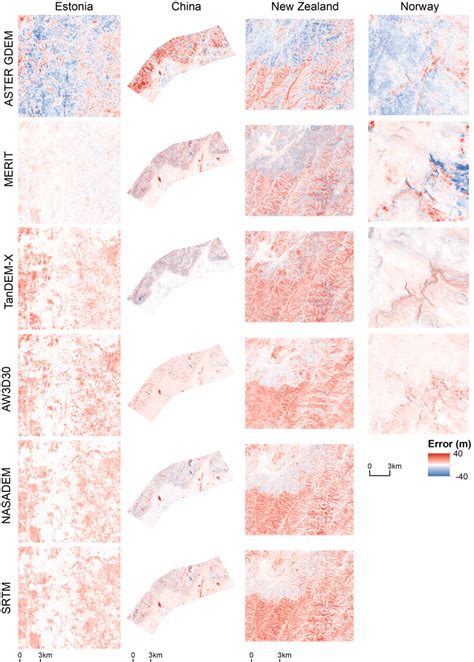 Error Rasters For The Aster Merit Tandem X And Srtm Digital Download Scientific Diagram