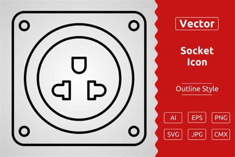 Vector Socket Outline Icon Design Graphic By Muhammad Atiq Creative Fabrica