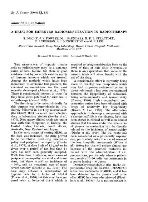 Pdf A Drug For Improved Radiosensitization In Radiotherapy