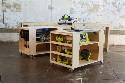 Miter Saw Workbench Shelves Ideas