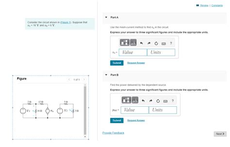 Solved Consider The Circut Shown In V1 16 V And V2 6 V