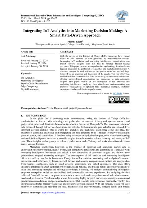 Pdf Integrating Iot Analytics Into Marketing Decision Making A Smart