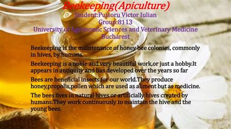 Beekeeping Apiculture Ppt