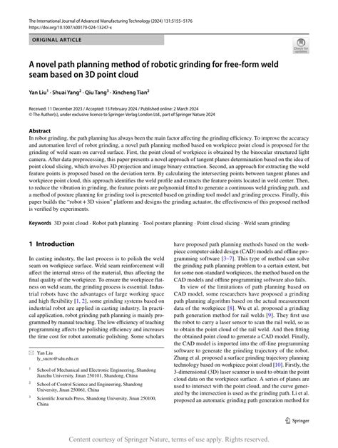 A Novel Path Planning Method Of Robotic Grinding For Free Form Weld Seam Based On 3d Point Cloud