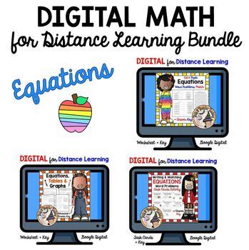 DIGITAL Math Equations Activities With Answer Keys BUNDLE Tables Graphs