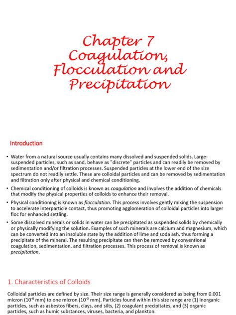 Chapter 7 Coagulation Flocculation And Precipitation Pdf Salt