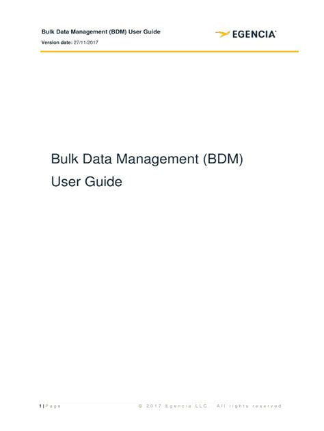 Fillable Online Bulk Data Management Bdm User Guide Fax Email Print