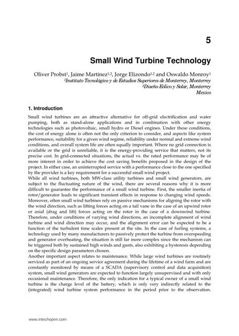 Pdf Small Wind Turbine Technology Intechopen Dokumen Tips