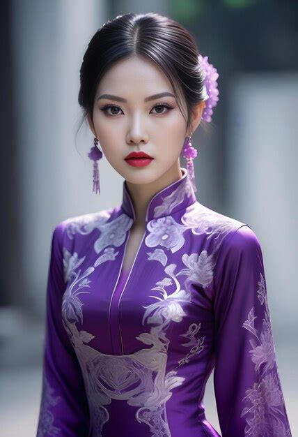 Premium Photo Portrait Of A Beautiful Vietnamese Woman In Traditional