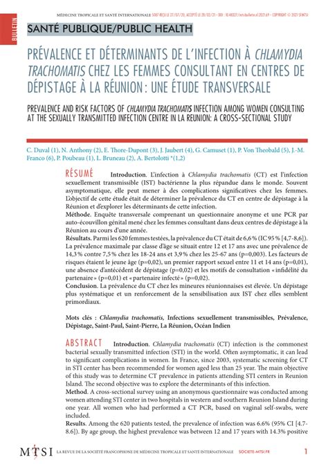 Pdf Prevalence And Risk Factors Of Chlamydia Trachomatis Infection