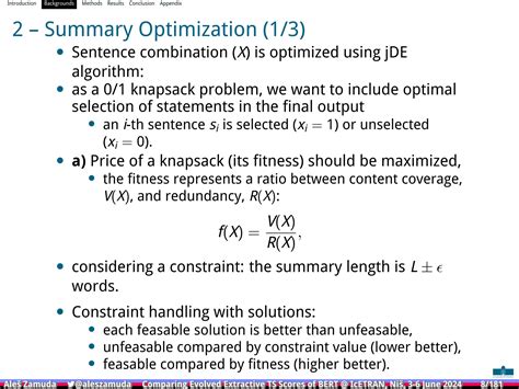 Comparing Evolved Extractive Text Summary Scores Of Bidirectional Encoder Representations From