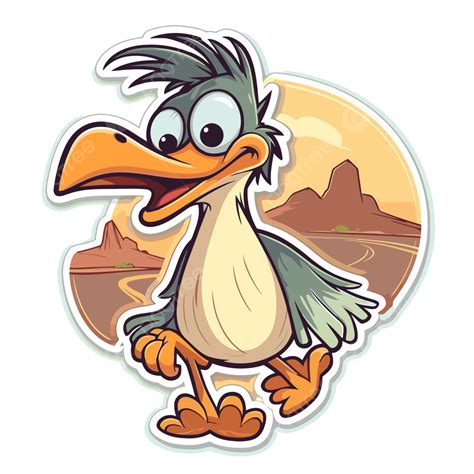 사막 클립 아트에 서있는 큰 부리와 만화 새 캐릭터 벡터 절연 만화 로드 러너 만화와 스티커 디자인 상표 Png 일러스트 및 벡터 에 대한 무료 다운로드 Pngtree