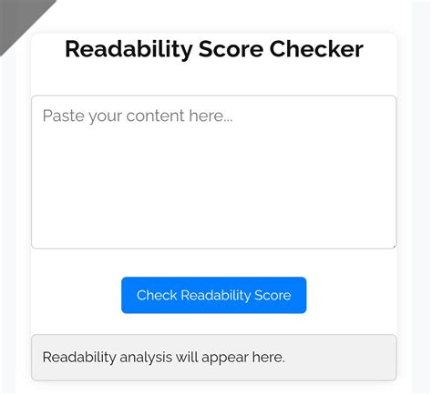 Readability Score Checker