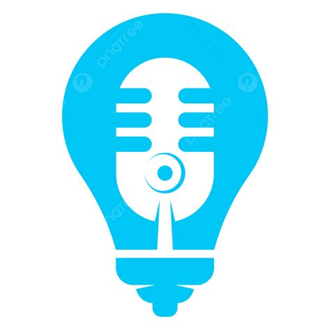 Desain Logo Lampu Podcast Vektor Siniar Lampu Logo Pn