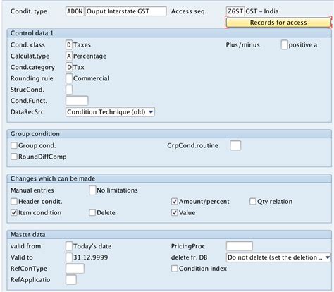 Define Condition Types In Sap For Gst Sap Tutorial