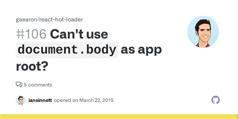 can t use `document body` as app root · issue 106 · gaearon react hot loader · github
