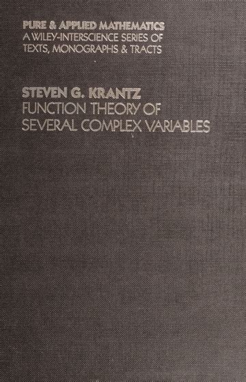 Function Theory Of Several Complex Variables Krantz Steven G