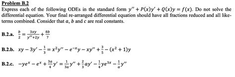 solved problem b 2 express each of the following odes in the