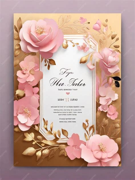 Un Hermoso Y Atractivo Diseño De Tarjeta De Invitación De Boda De Lujo