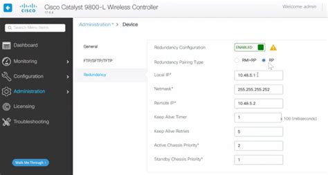 Solved Ha Wireless Controller C9800 L Cisco Community