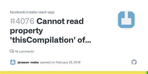 Cannot Read Property Thiscompilation Of Undefined During Npm Run Build · Issue 4076