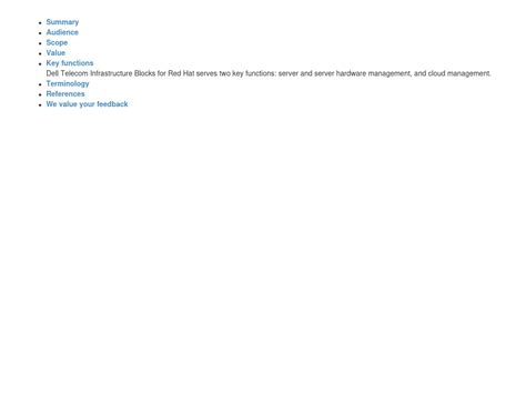 Introduction Dell Telecom Infrastructure Blocks For Red Hat 4 0