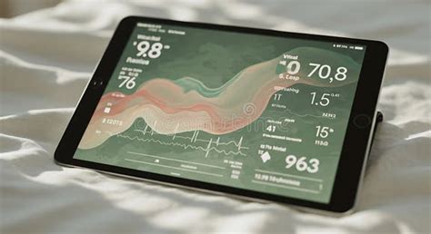 Digital Tablet Displaying Vital Health Metrics And Graphical Data Stock Illustration