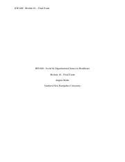 IHP 600 Final Docx IHP 600 Module 10 Final Exam IHP 600 Social Organizational Issues In