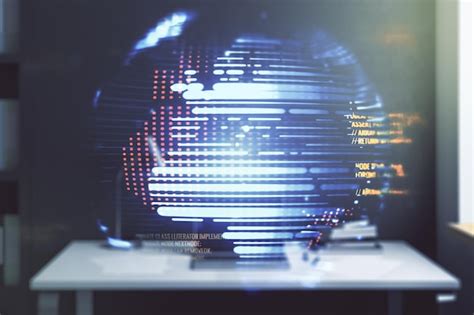 premium photo double exposure of abstract programming language with