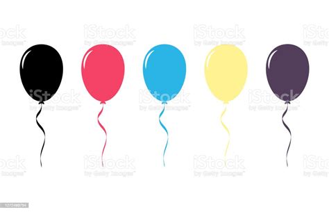 풍선 세트입니다 반짝이는 다채로운 광택 풍선의 벡터 일러스트레이션 흰색 배경에 격리 된 현실적인 공기 3d 풍선 다른 좋은 풍선의 큰 컬렉션 디자인 요소 풍선 기념일에 대한