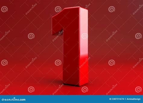 A Stunning And Artistic Rendering Of A 3d Red Number One Symbolizing